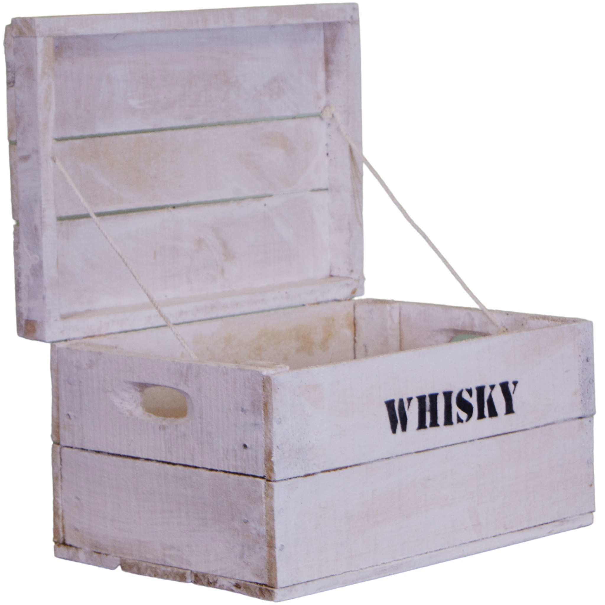Alte Holztruhe Whisky mit Deckel rustikale Schatztruhe